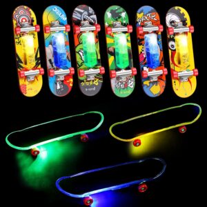 beselley mini finger skateboards for kids set of 25, light up mini finger toys led fingerboard hand skateboard for creative fingertips movement sports finger skater valentine gifts party favor