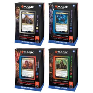 magic the gathering commander legends: battle for baldur’s gate 4 deck bundle – includes 1 party time, 1 mind flayarrrs, 1 draconic dissent, 1 exit from exile