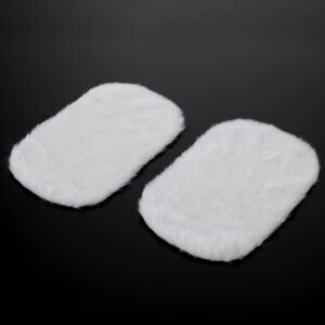 cobee 2pcs miniature carpets, 1:12 dollhouse wool rug dolls house white furry rugs mini furniture dollhouse accessories play set