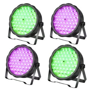 led stage light 4packs，yunhion 90w halloween rgb led par light,9 modes led uplight party light with dmx sound activated,stage lighting for weeding party club disco strobe par light