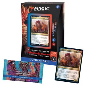 magic: the gathering commander legends: battle for baldur’s gate commander deck – draconic dissent + collector booster sample pack