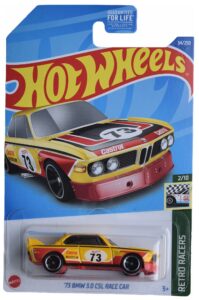 hot wheels '73 bmw 3.0 csl race car, retro racers 2/10 [yellow]