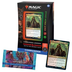 magic: the gathering commander legends: battle for baldur’s gate commander deck – exit from exile + collector booster sample pack