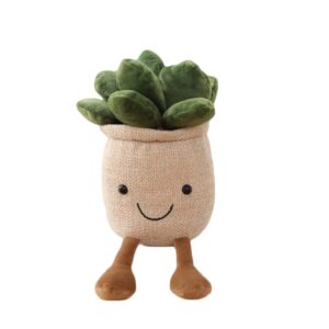 chelei2019 9.8" white succulent potted plush,funny xmas stuffed succulent plant toy gifts