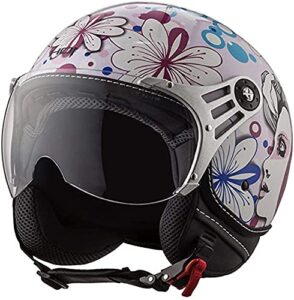 wangfeng motorcycle half helmet sunscreen men's women's vintage open-face-helmet, dot approved unisex-adult retro electric girls scooter helmet for atv cruiser moped,breathable and lightweight