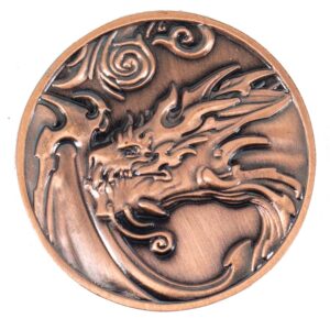 dragon d2 coin - antique bronze color