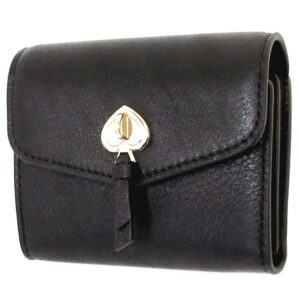 kate spade new york marti small flap pebbled leather wallet black