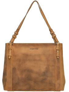 marc peter hana tan hunter leather hobo bag for women | top handle satchel | women fashion shoulder bag