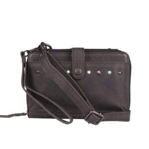 lady conceal concealed carry millie leather crossbody organizer (dusty black)