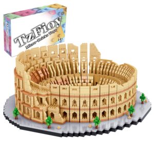 tzfioy italy rome colosseum building blocks set (5594pcs) famous world architecture amphitheatre educational toys micro bricks for kids adults