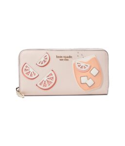 kate spade new york tini embellished saffiano leather zip around continental wallet pale dogwood one size