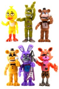 na toysvill fnaf action figures (set of 6 pcs) | inspired by five nights at freddy’s toys figurines set, cake toppers, party set, collectible toys for kids, height about 4 inches