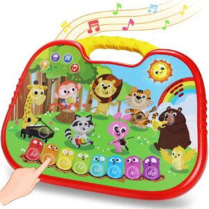 baby musical toy for 6 12 18 months, baby toy piano board with buttons, animal noises sounds toys for 1 year old, educational learning toy, christmas birthday gift for 1 year old boys girls