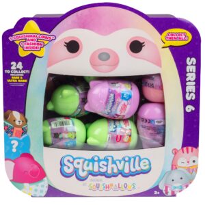 squishmallows squishville, series 6-24 piece set - official kellytoy - collectible mini stuffed animal toy plush & accessories, styles may vary - gift for kids, girls & boys