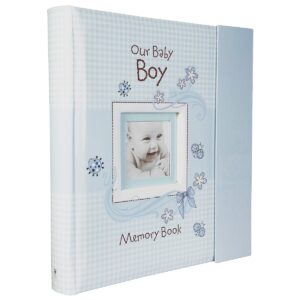 christian art gifts boy baby book of memories blue keepsake photo album our baby boy memory book baby book with bible verses, the first year