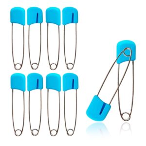 lxnoap 10 pcs cloth diaper pins stainless steel traditional safety pin (blue)