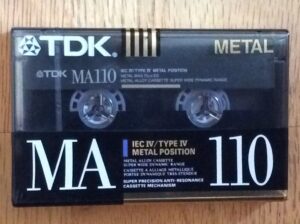 tdk ma110 metal biased metal alloy 110 minutes cassette tape