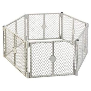 north states industries state ind 8666 grey 6 panel play gate, white