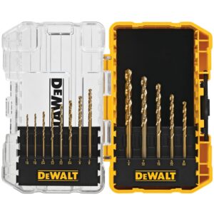 dewalt split-point twist drill-bit assortment, titanium nitride coated, 13pc (dw1363)