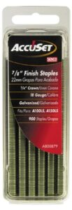 accuset a800879 7/8-inch by 18 gauge 1/4-inch narrow crown galvanized staple (900 per box)