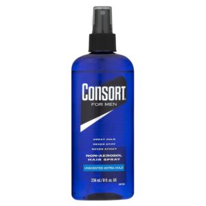 consort hair spray for men, extra hold, unscented, non-aerosol - 8 fl oz