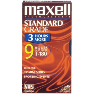 maxell 213027 t-180 9 hours standard grade vhs