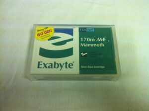 exabyte 20/40gb 8mm 170m ame data cartridge with label for mammoth drives