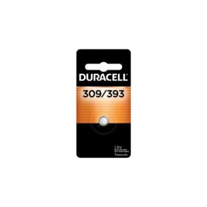 duracell 309/393 silver oxide button battery, 1 count pack, 309/393 1.5 volt battery, long-lasting for watches, medical devices, calculators, and more