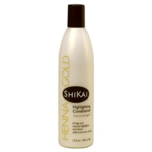 shikai henna gold highlighting conditioner (12 oz) | hydrating hair brightener enhances natural color highlights | add moisture & shine to dull hair