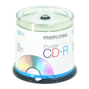 memorex 210 mb 24x 24 minute pocket cd-r mini-discs 50-pack spindle