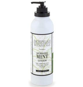 archipelago botanicals morning mint lotion, energizing and invigorating lotion for smooth skin, scented body lotion free from parabens, phthalates and gmos (18 oz)