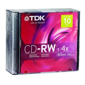 tdk 700mb 4x cd-rw (10-pack)