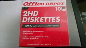 office depot(r) 3 1/2" diskettes, mac format, ds/hd, black, box of 10