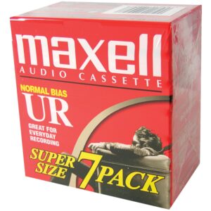 maxell 108575 optimally designed for voice recording brick packs with low noise surface - 90 minute audio cassettes, 7 tapes per pack