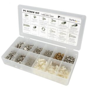 startech.com deluxe assortment pc screw kit - screw nuts and standoffs - screw kit, taa (pcscrewkit)