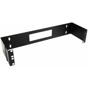 startech.com 2u hinged wall mount patch panel bracket - 6 inch deep - 19" patch panel swing rack for shallow network equipment- 22lbs (wallmounth2), black