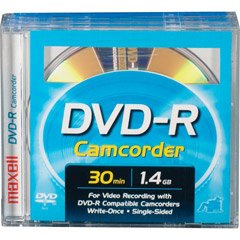 maxell dvd-r-cam-pana 3" dvd-r round cartridges for panasonic and late model hitachi dvd camcorders