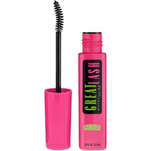 maybelline new york makeup great lash curved brush washable mascara, very black mascara, 0.43 fl oz