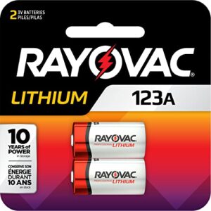 rayovac 123a lithium batteries, 3v lithium photo batteries (2 battery count)