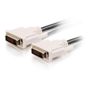 c2g legrand dvi-d to dvi-d video cable, male to male dual link digital video cable, black computer cable, 2 meter (6.6 foot) monitor cable, 1 count, c2g 26911