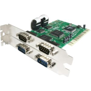 startech.com 4-port pci serial card with 16550 uart - pci rs232 serial adapter card (pci4s550n)