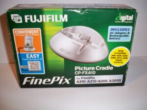 fujifilm finepix cp-fxa10 universal cradle for a205, a210, a310, a330, a340, e550, e510 & e550 digital cameras