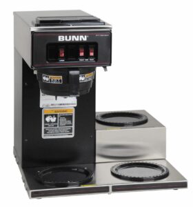 bunn 13300.0013 vp17-3blk3l pourover commercial coffee brewer with 3 lower warmers, black (120v/60/1ph)