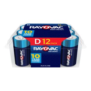 rayovac high energy d batteries (12 pack), alkaline d cell batteries