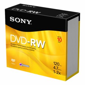 sony 10dmw47ss 2x 4.7 gb dvd-rw disc 10-pack