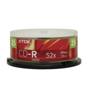 tdk 52x cd-r, 25 pack spindle