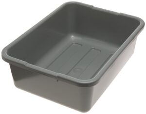 cambro 21157cbp180 cambox 21" x 15" x 7" light gray polyethylene plastic bus box with ribbed bottom, pack of 1