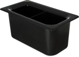 carlisle foodservice products cm110303 coldmaster abs third-size divided food pan, 3.40 qt. capacity, 12.68" x 6.89" x 6.01", black