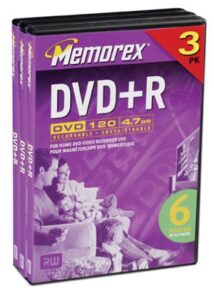 memorex 4.7gb dvd+r media (3-pack)