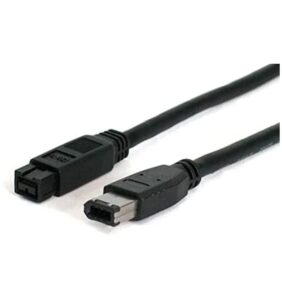 startech.com 6 ft ieee-1394 firewire cable 9-6 m/m - ieee 1394 cable - 6 pin firewire (m) to firewire 800 (m) - 6 ft - black - 1394_96_6